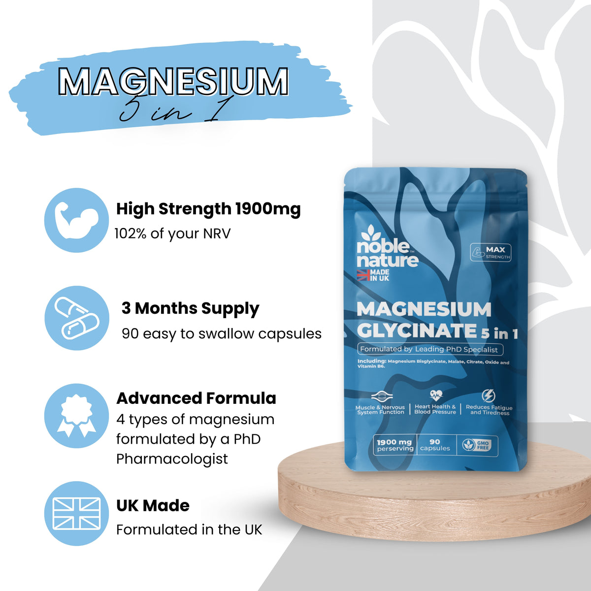 Better Sleep Magnesium Glycinate Formulated by PhD Expert Max Strength ...